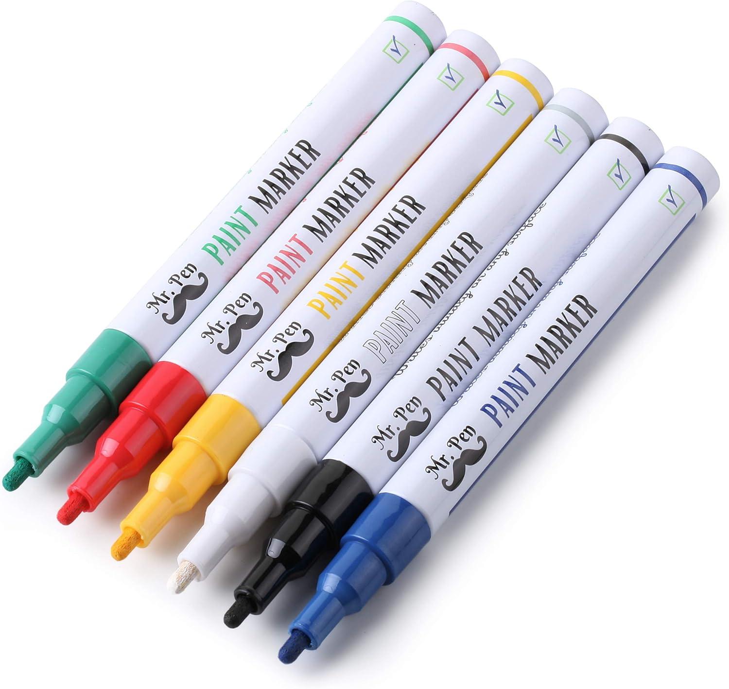 Mr. Pen- Paint Markers, 6 Pack, Paint Pens, Fine Point Markers ...