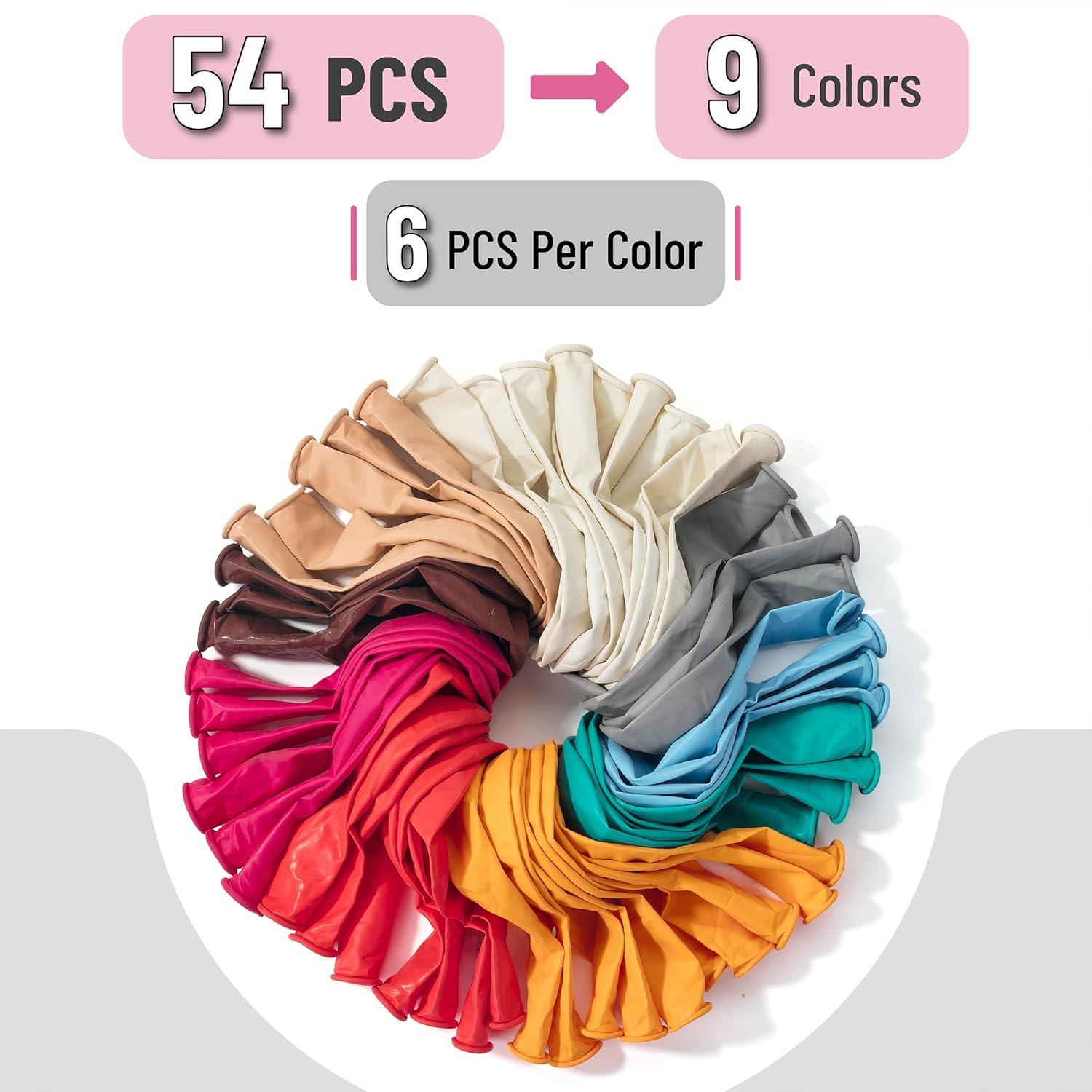 Mr. Pen- 54 Pack Morandi Color Balloons, 12-Inch Rainbow, Latex ...