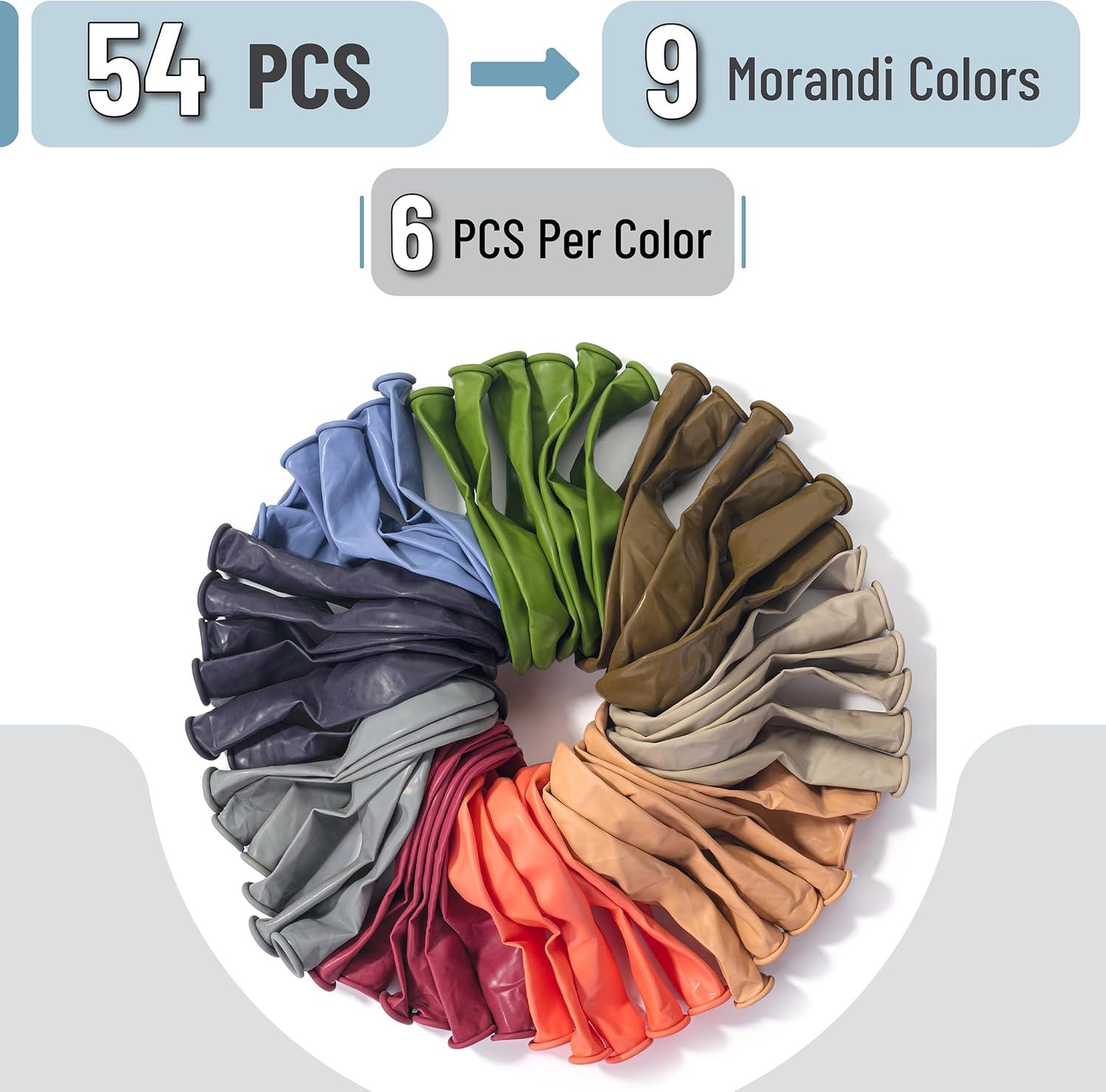 Mr. Pen- 54 Pack Morandi Color Balloons, 12-Inch Rainbow, Latex ...