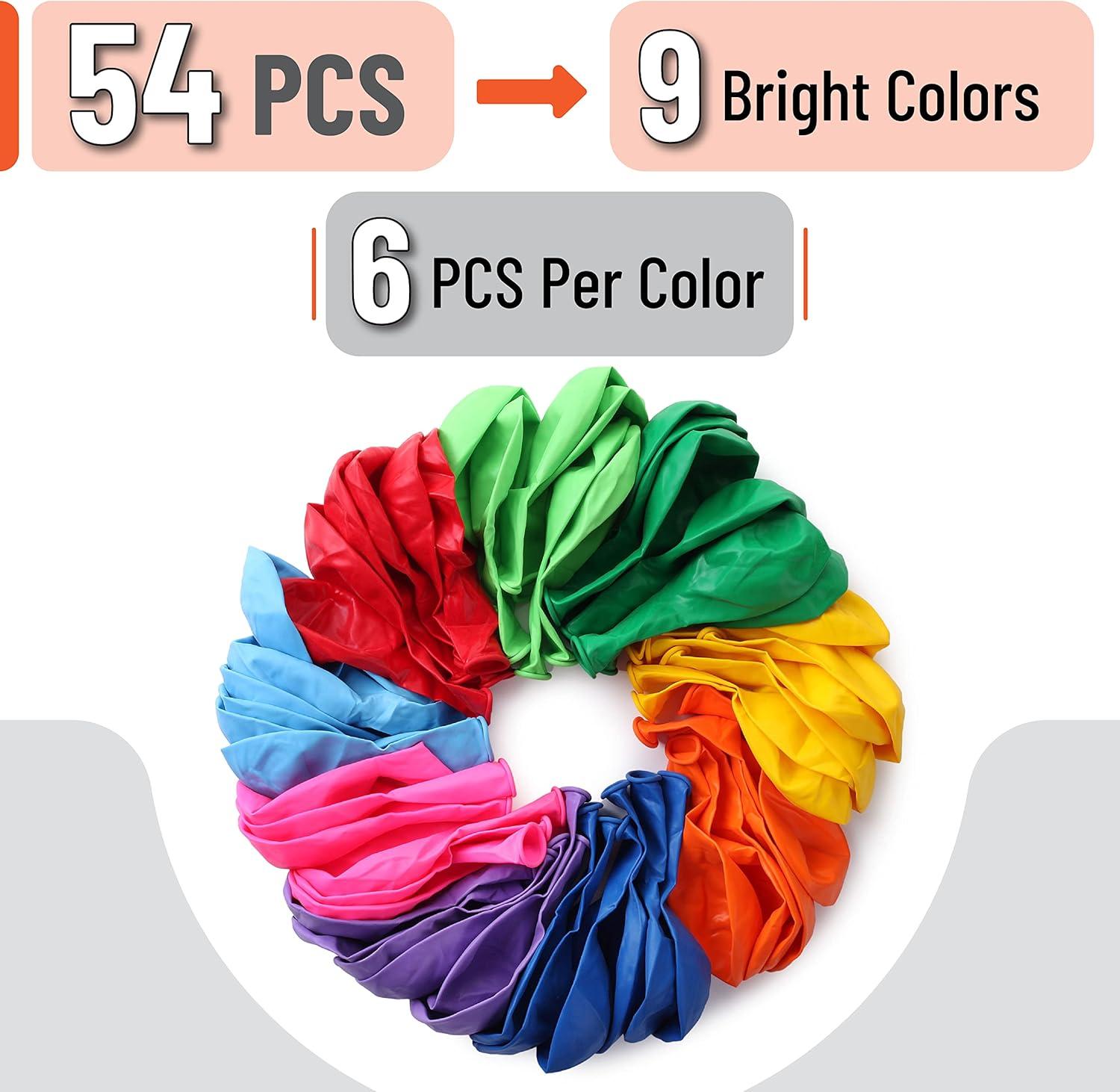 Mr. Pen- 54 Pack Morandi Color Balloons, 12-Inch Rainbow, Latex ...