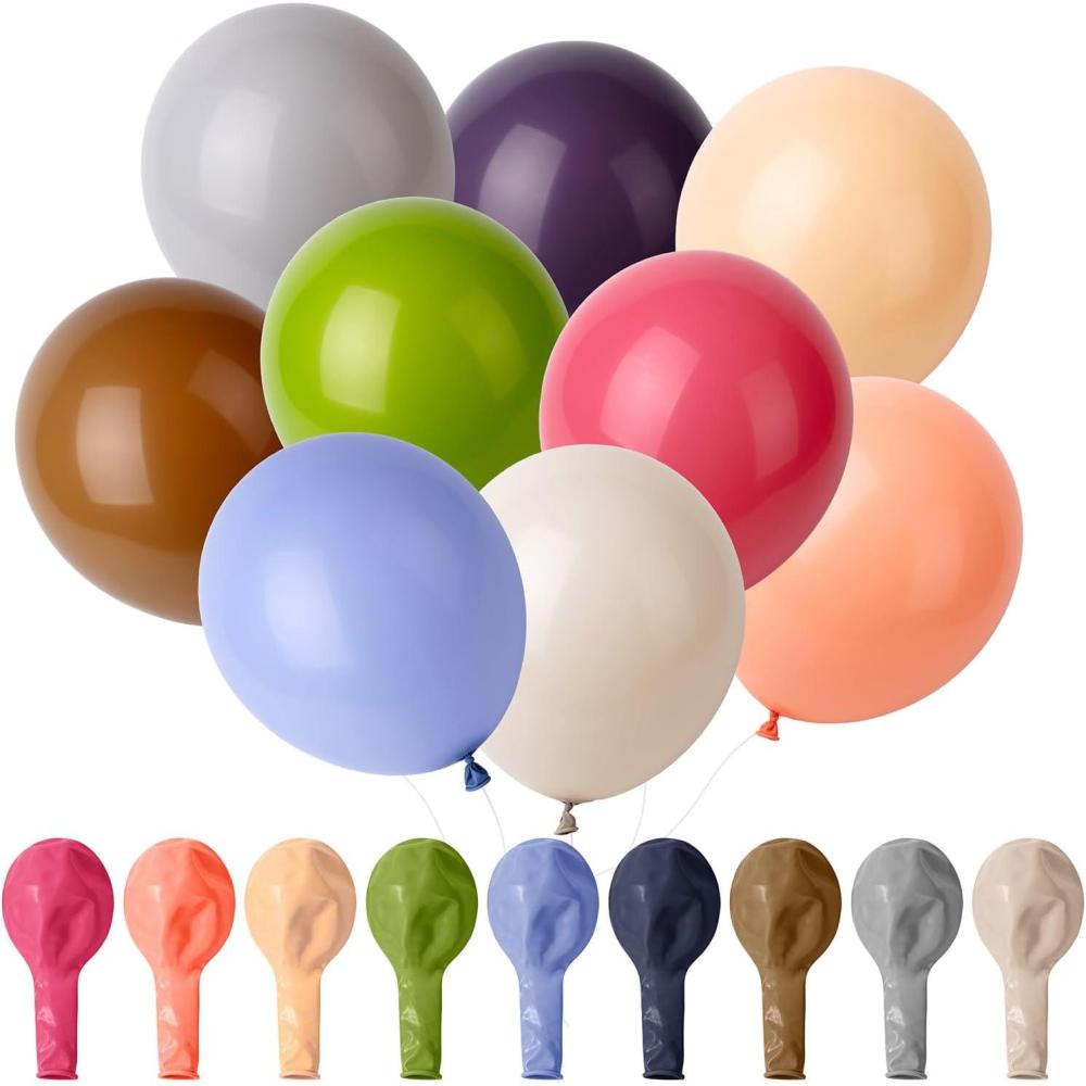 Mr. Pen- 54 Pack Morandi Color Balloons, 12-Inch Rainbow, Latex ...