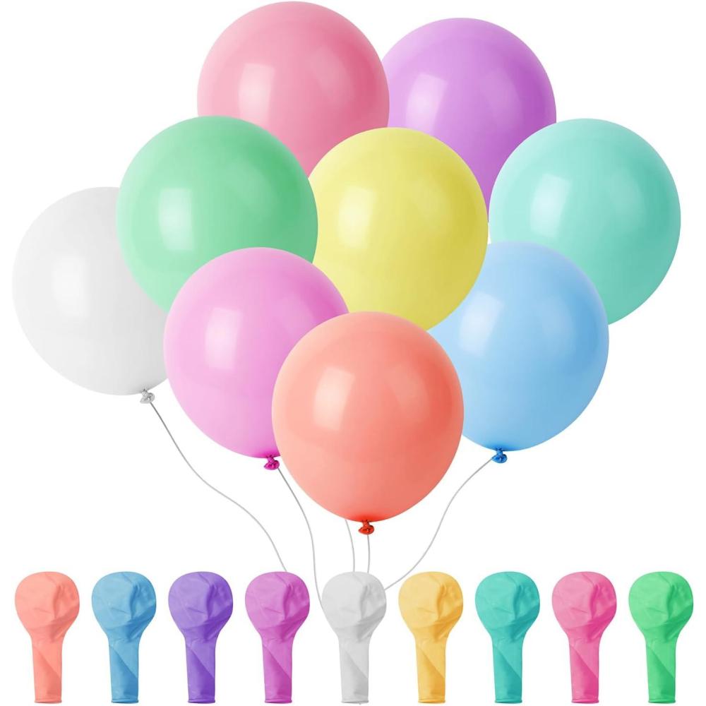 Mr. Pen- 54 Pack Morandi Color Balloons, 12-Inch Rainbow, Latex, Birthday Party, Colorful ...