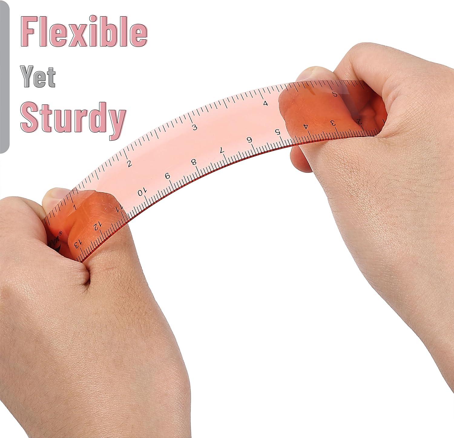 Mr. Pen- Ruler, 12 inch Ruler, 6 Pack, Vintage Colors, Clear Ruler 12 ...