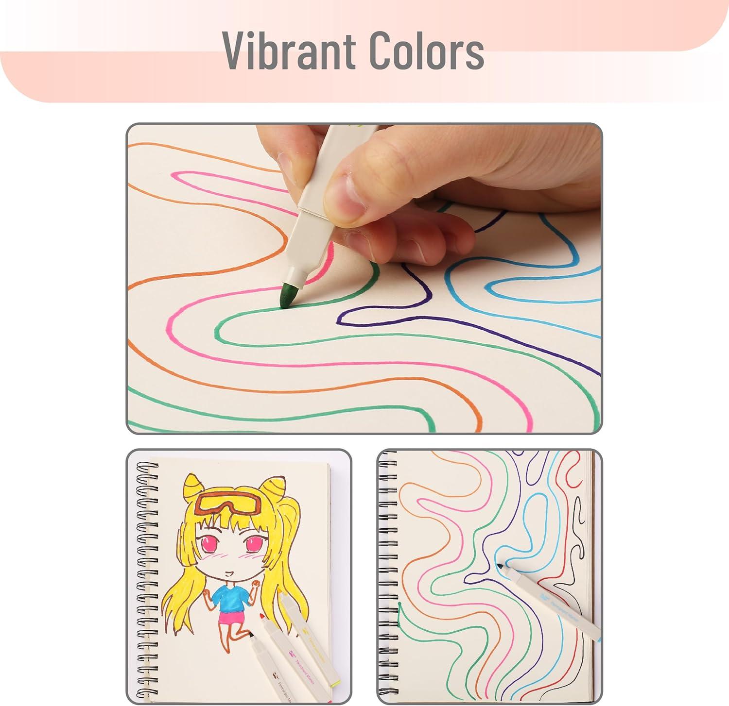 Mr. Pen- Permanent Markers, 12 Colors, Fine Point, Aesthetic Color ...