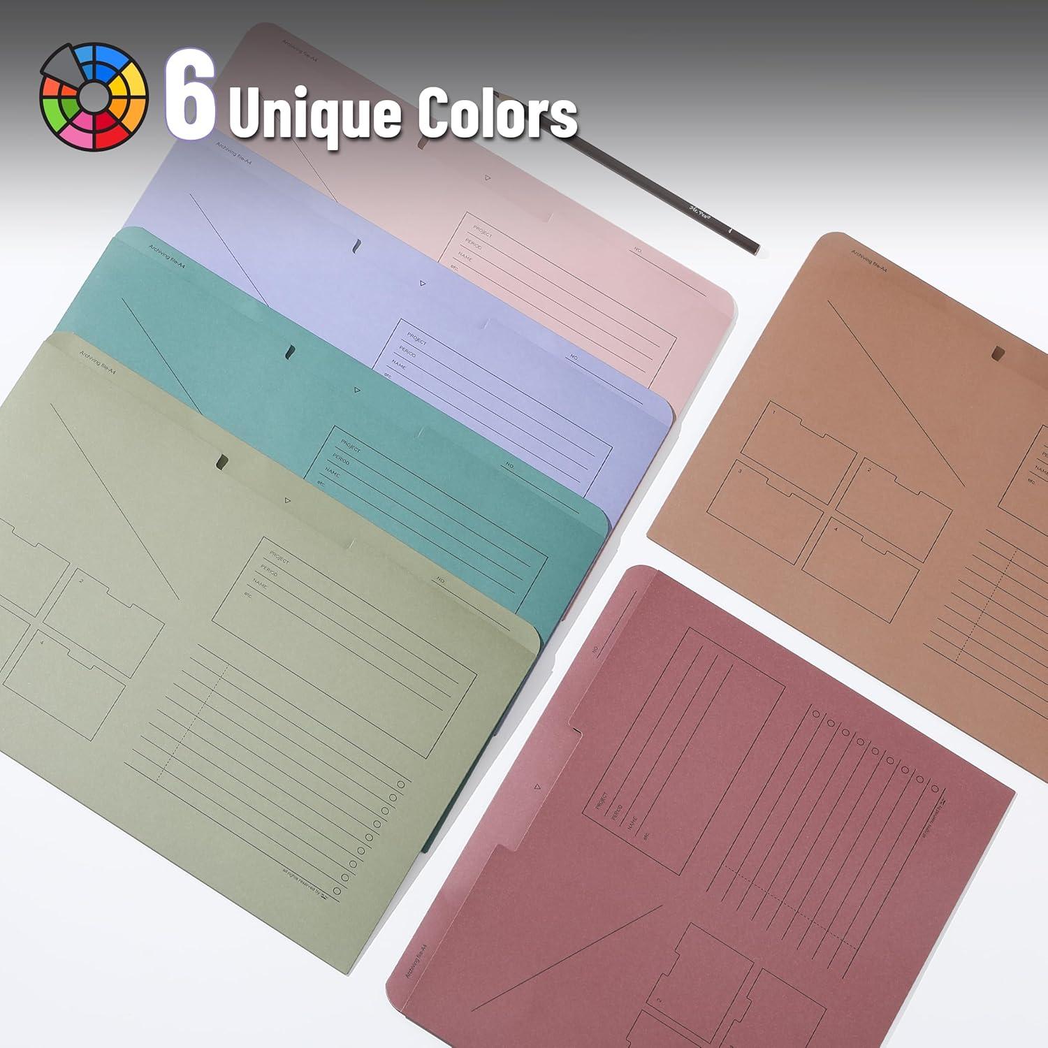 Mr. Pen- Paper Pocket File Folder, 6 Pack, Assorted Colors, Lined ...