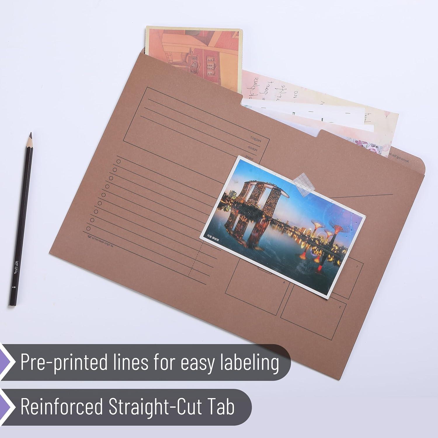 Mr. Pen- Paper Pocket File Folder, 6 Pack, Assorted Colors, Lined ...