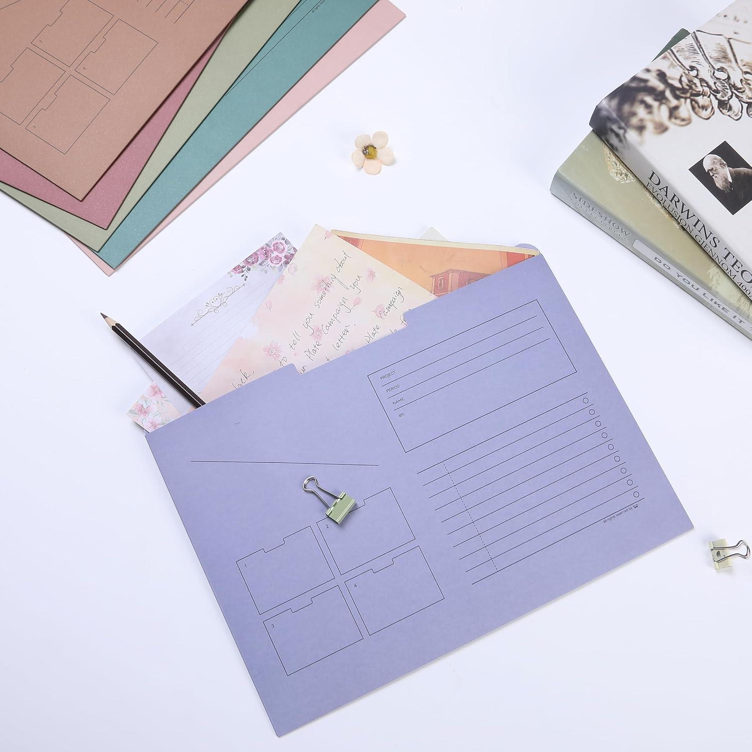 Mr. Pen- Paper Pocket File Folder, 6 Pack, Assorted Colors, Lined ...