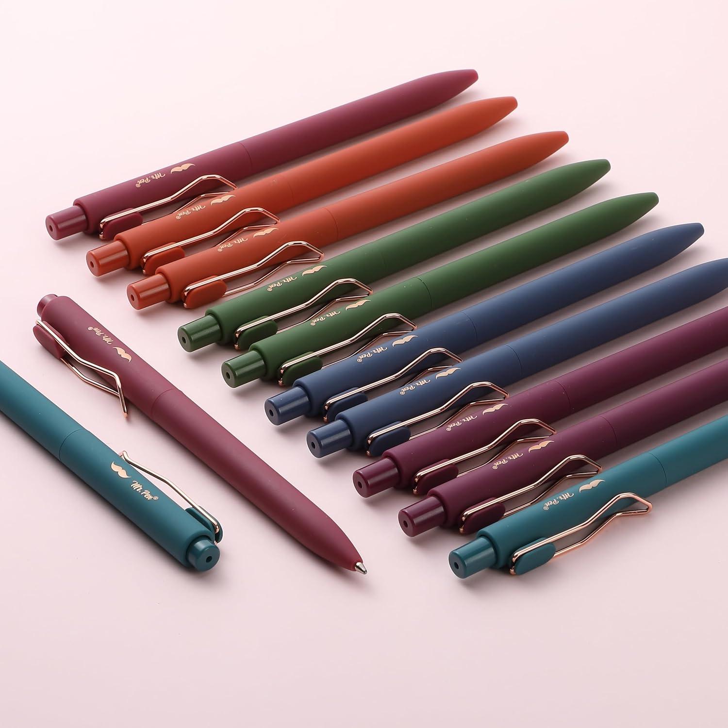 Mr. Pen- Ballpoint Pens, 12 Pack, Vintage Color Barrels, Black Ink ...