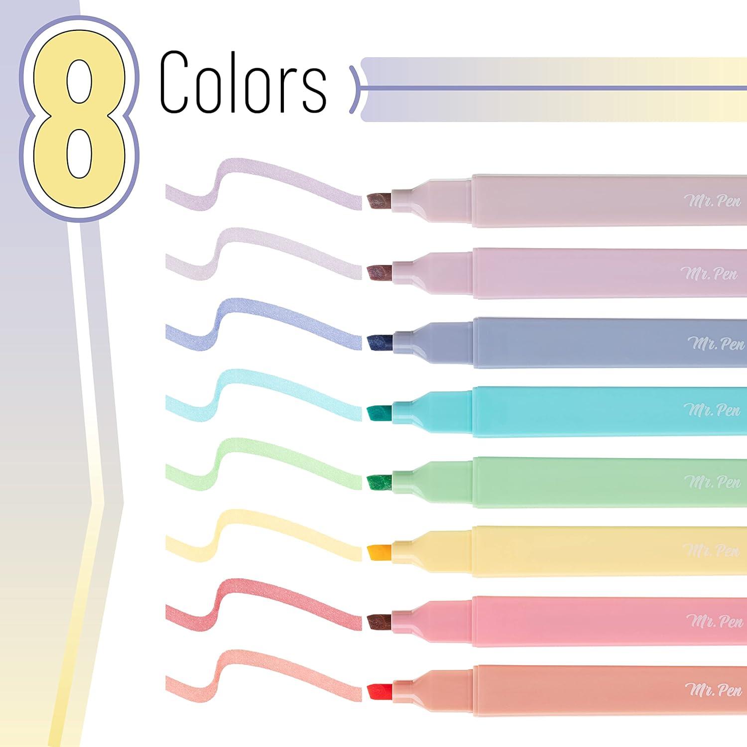 Mr. Pen- Aesthetic Highlighters, 12pcs, Chisel Tip, Vibrant Colors ...