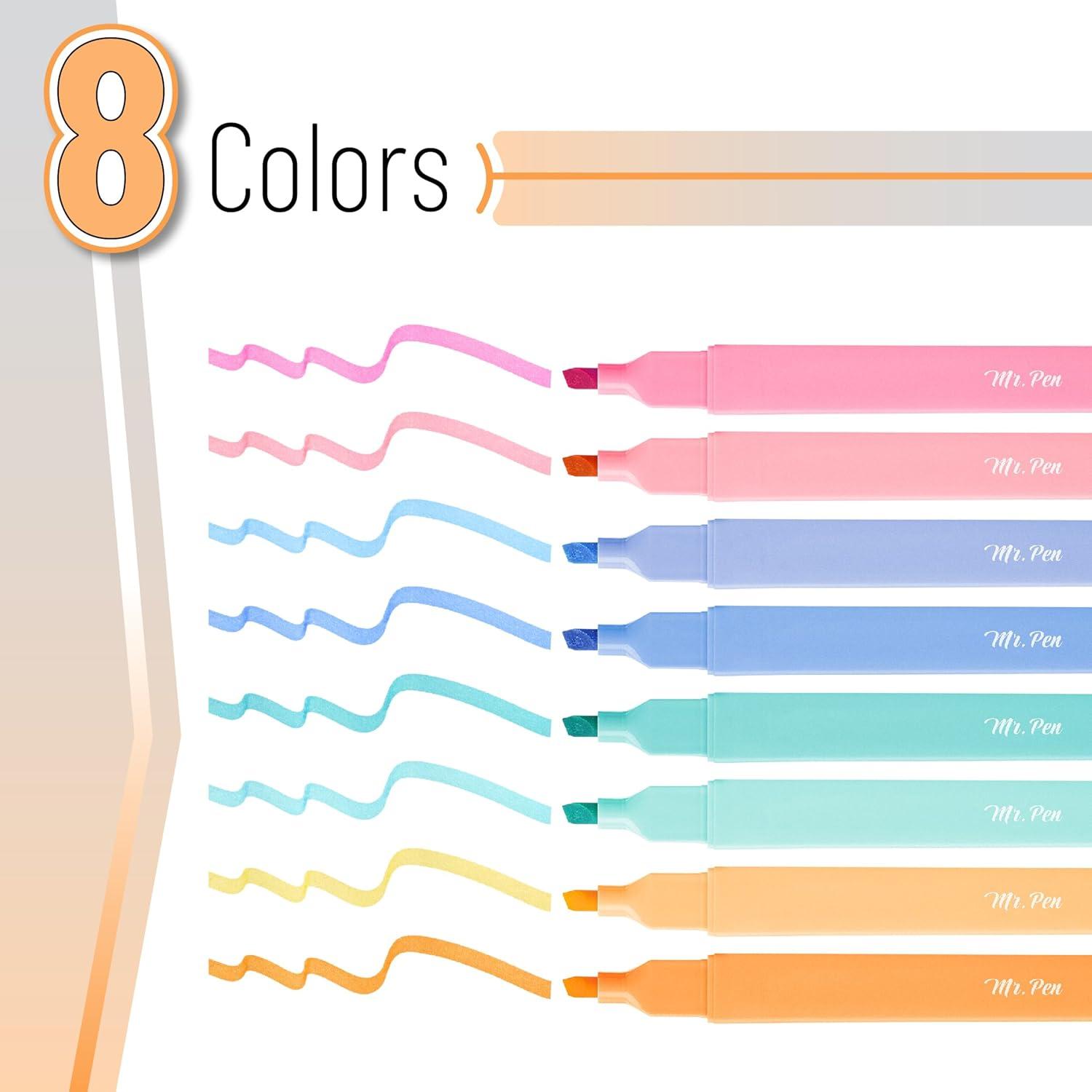 Mr. Pen- Aesthetic Highlighters, 12pcs, Chisel Tip, Vibrant Colors ...