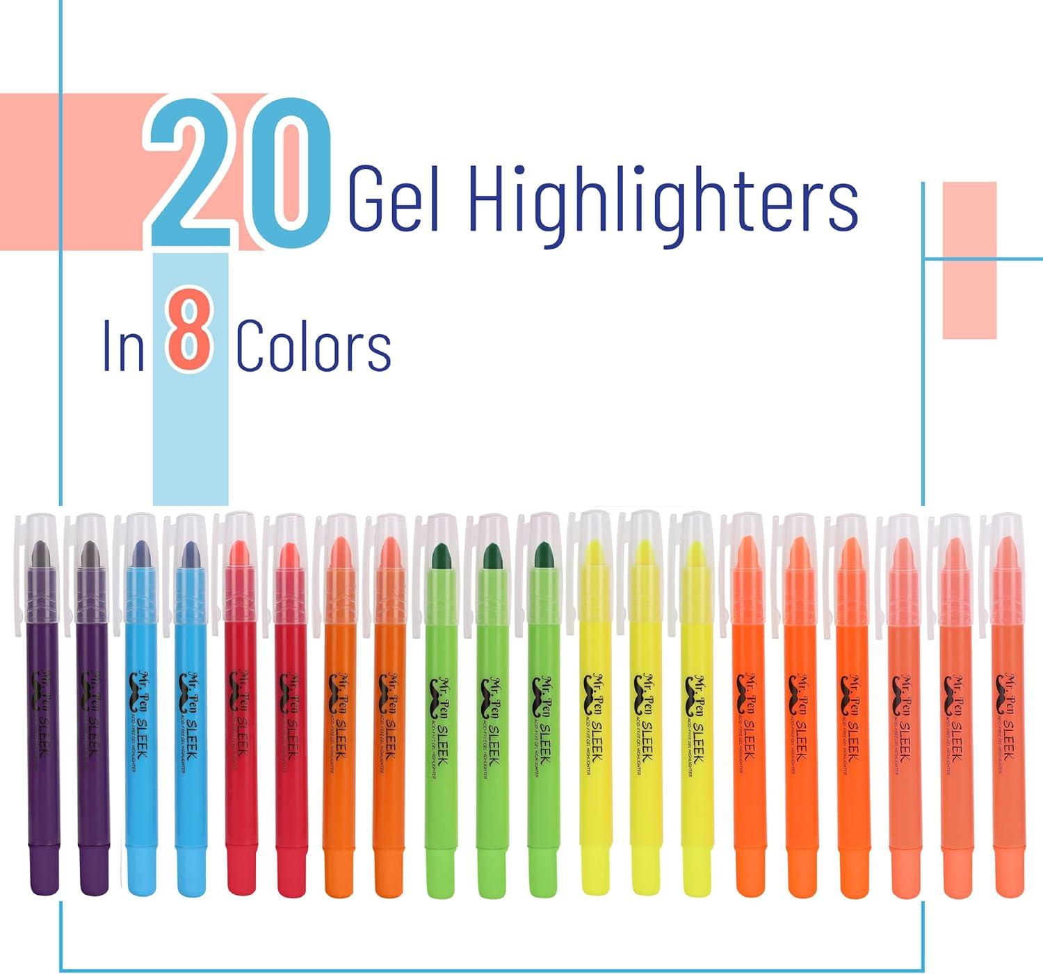 Mr. Pen- Gel Highlighters, 8 Pack, Morandi Colors, No Bleed Bible ...