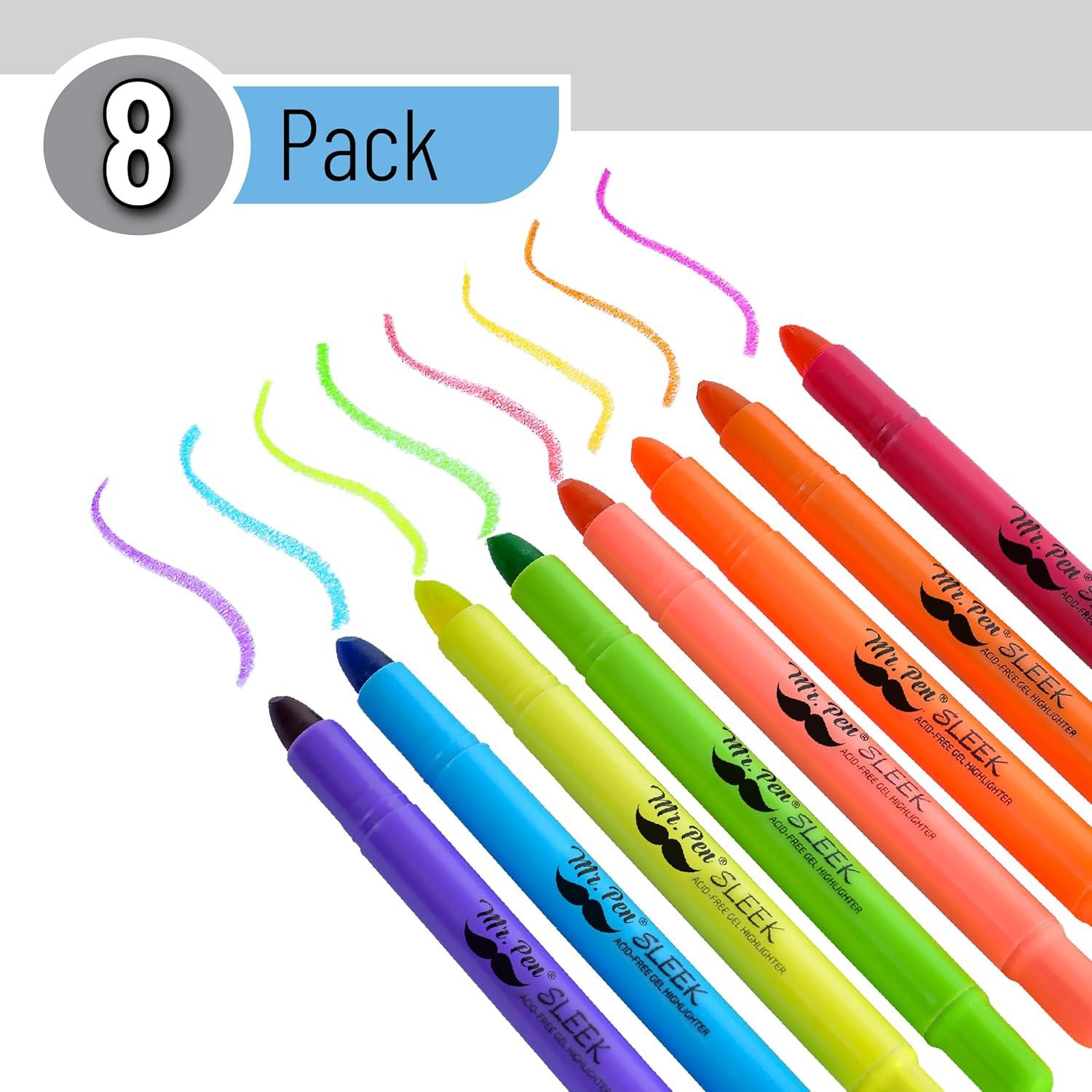 Mr. Pen- Gel Highlighters, 8 Pack, Morandi Colors, No Bleed Bible ...