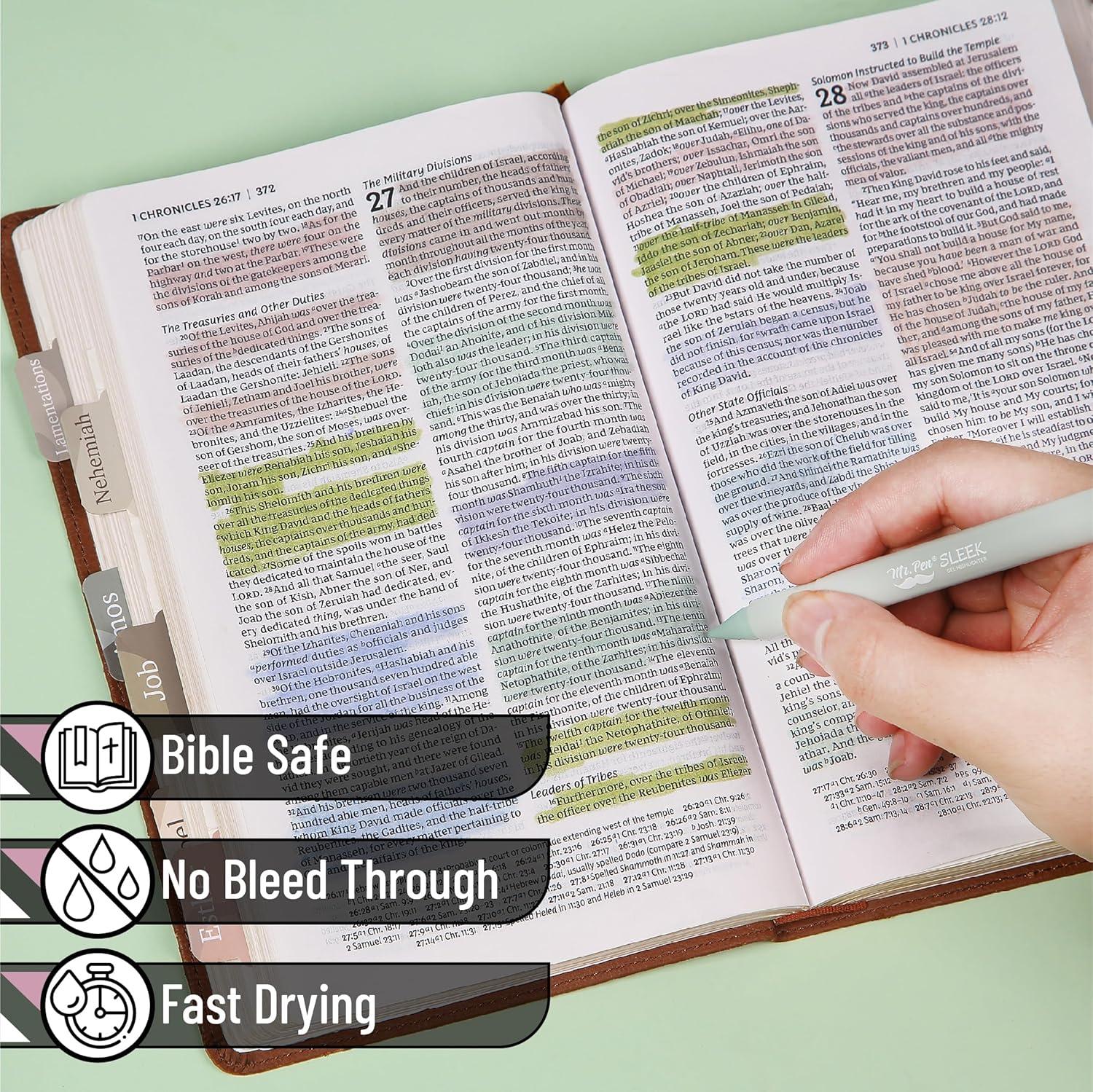 Mr. Pen- Gel Highlighters, 8 Pack, Morandi Colors, No Bleed Bible ...