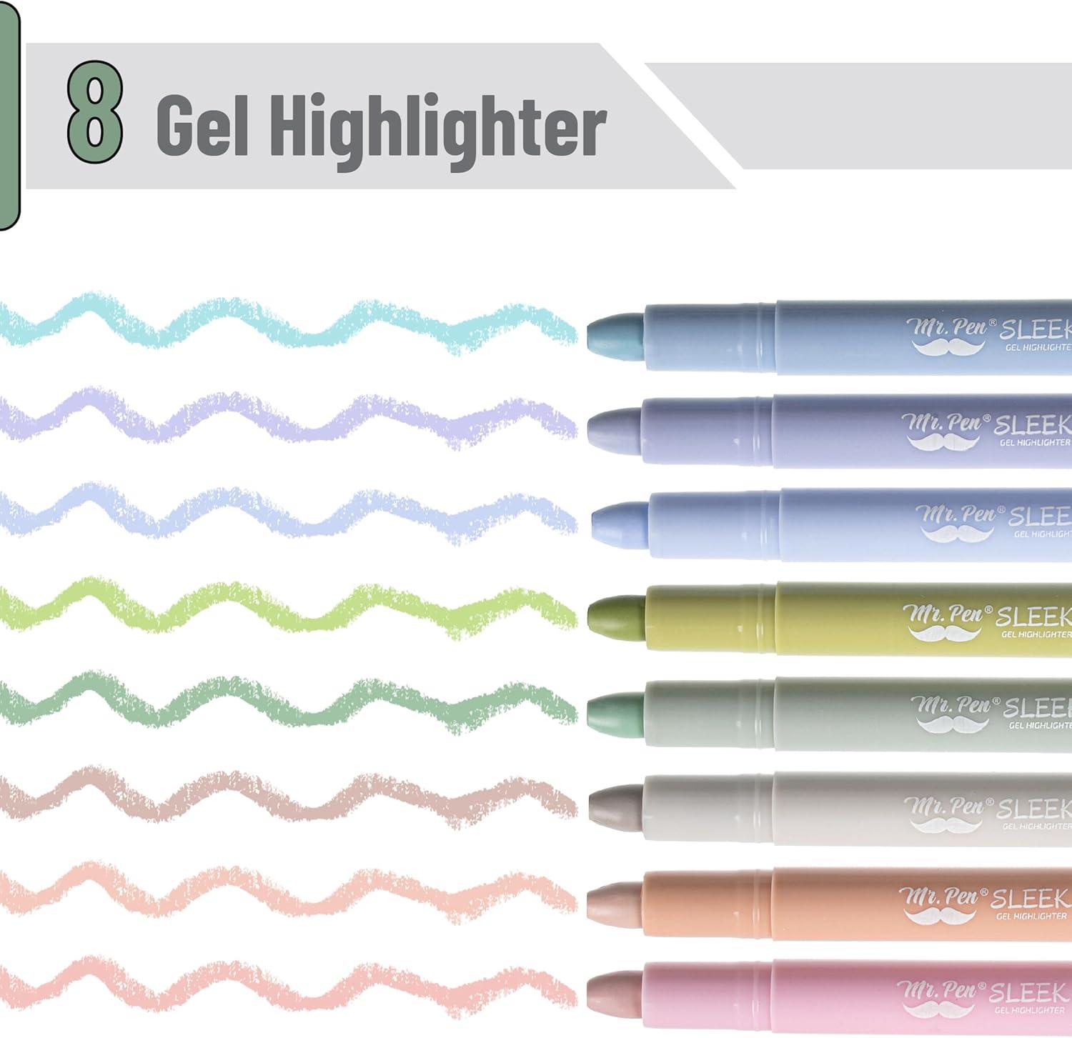 Mr. Pen- Gel Highlighters, 8 Pack, Morandi Colors, No Bleed Bible Markers(Morandi & Vintage ...
