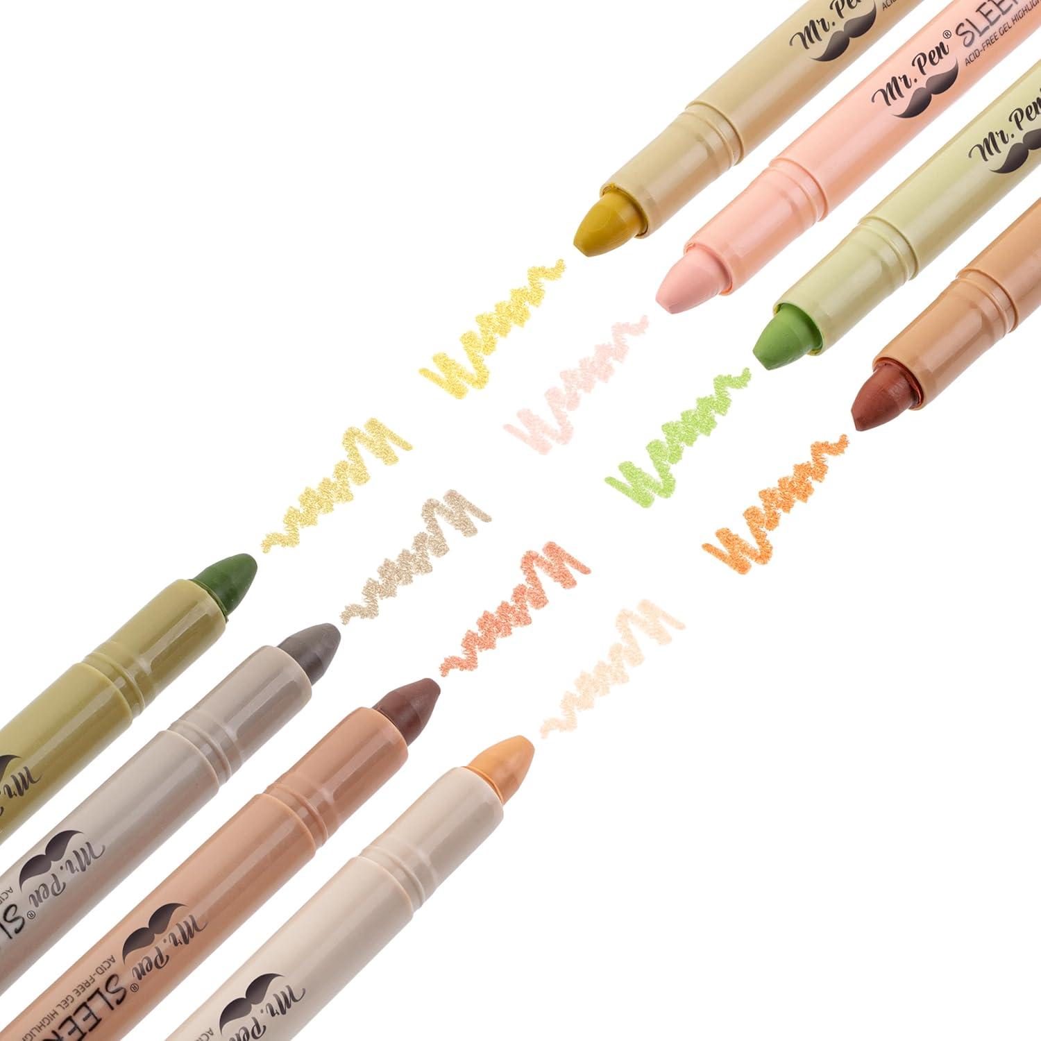 Mr. Pen- Gel Highlighters, 8 Pack, Morandi Colors, No Bleed Bible ...
