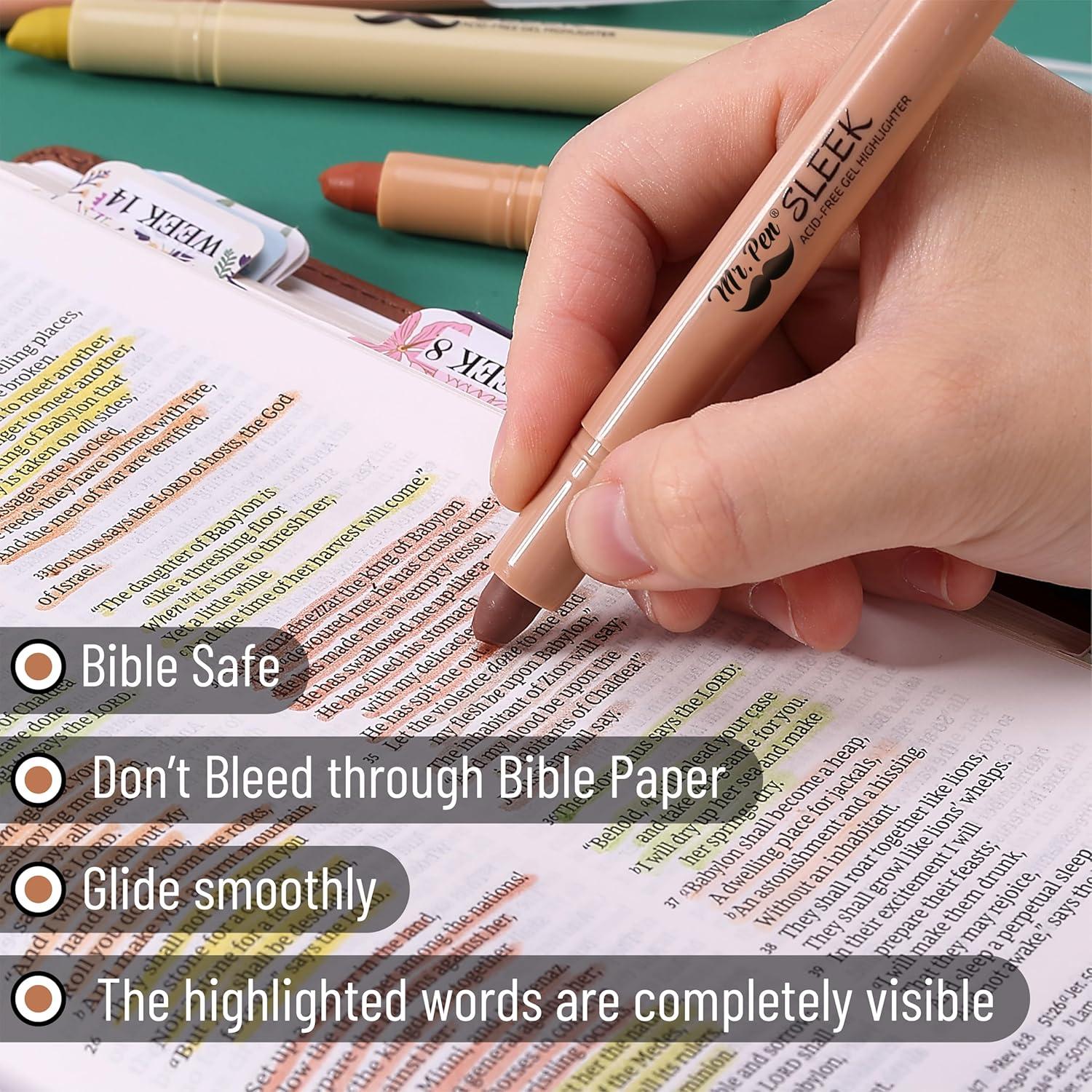 Mr. Pen- Gel Highlighters, 8 Pack, Morandi Colors, No Bleed Bible ...