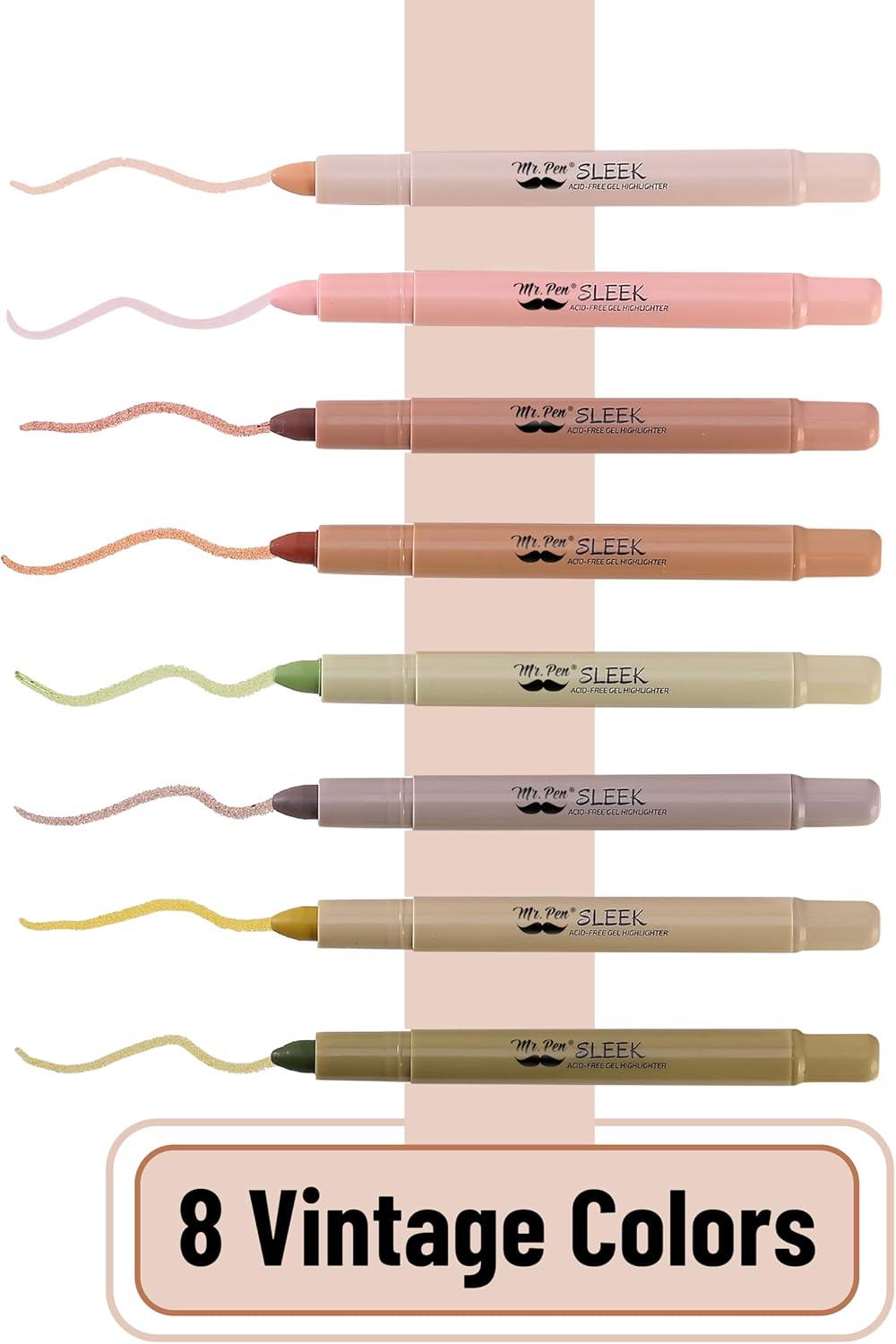 Mr. Pen- Gel Highlighters, 8 Pack, Morandi Colors, No Bleed Bible ...