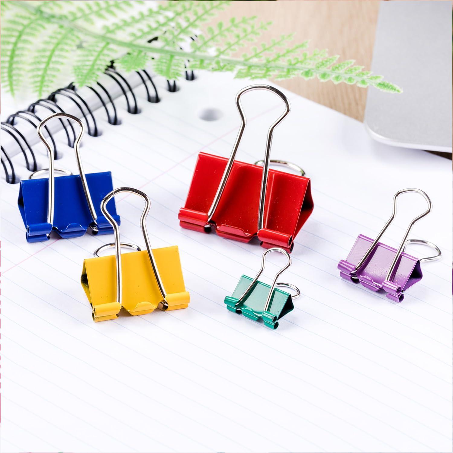 Mr. Pen- Assorted Size and Color Binder Clips, 100 pcs – Paper, Metal ...