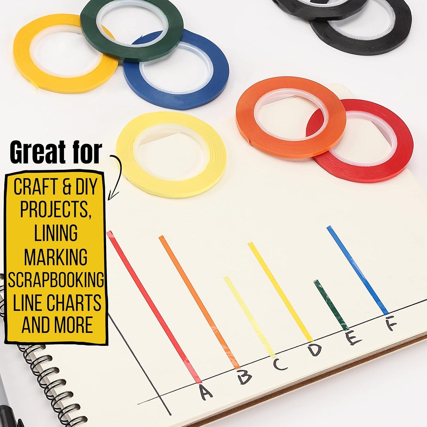 Mr. Pen Whiteboard Tape – 8 Pack Assorted Colors, Thin Dry Erase Board ...