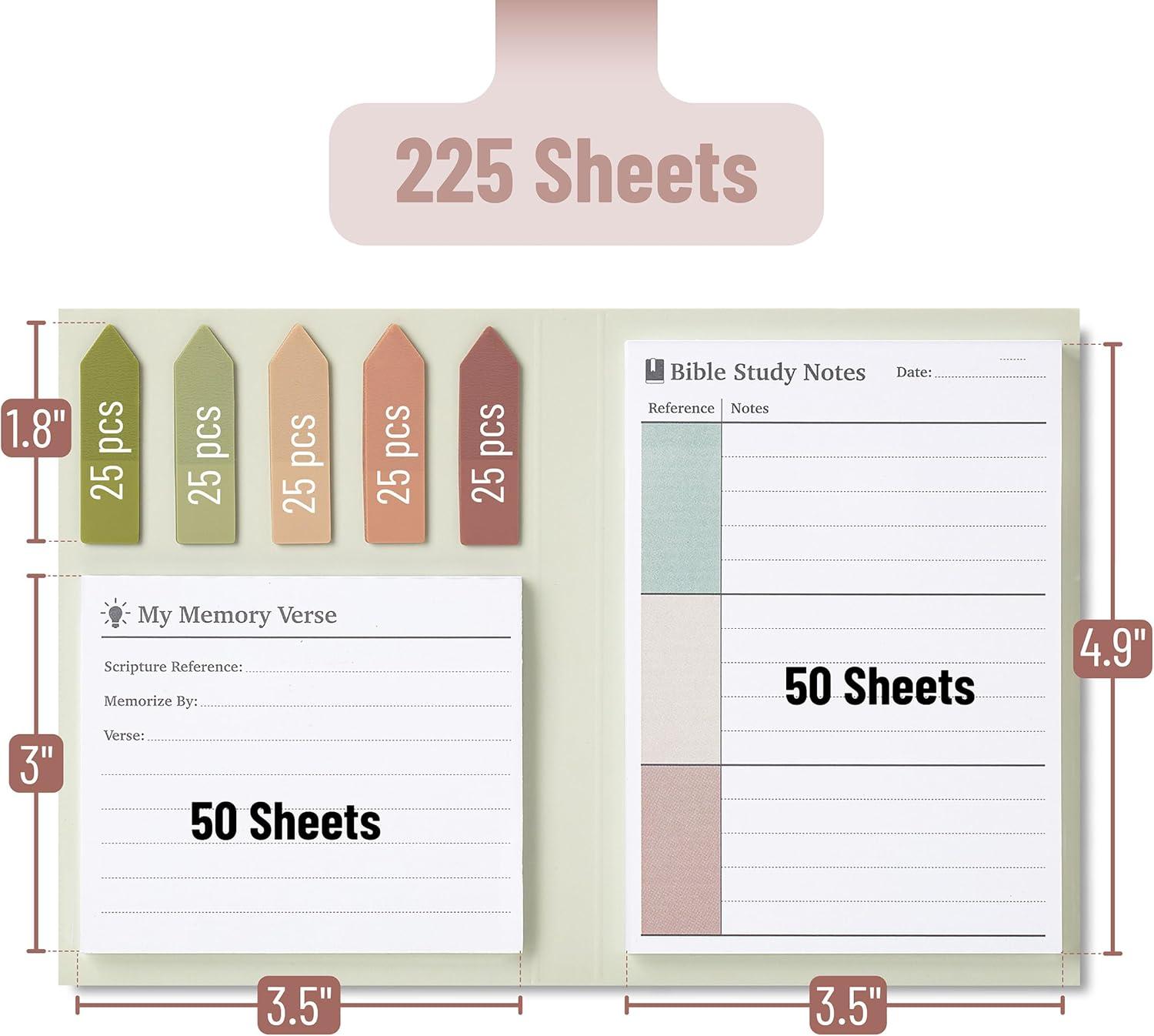 Mr. Pen- Holy Bible Study Sticky Notes, 225 pcs, Vintage Colors, Sticky ...