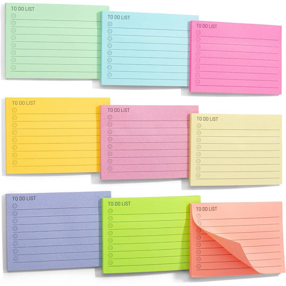 Mr. Pen- Assorted Color 4″x3″ Lined Sticky Notes, 360 Sheets, 9 Pads ...