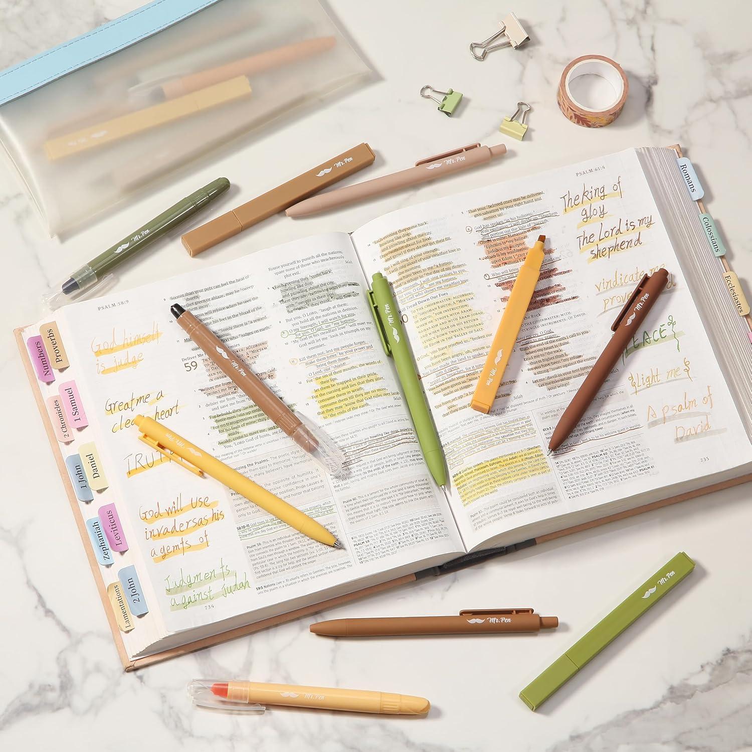 Mr. Pen Aesthetic Highlighters and Gel Pens, 18 Pack, Earth Tone and ...