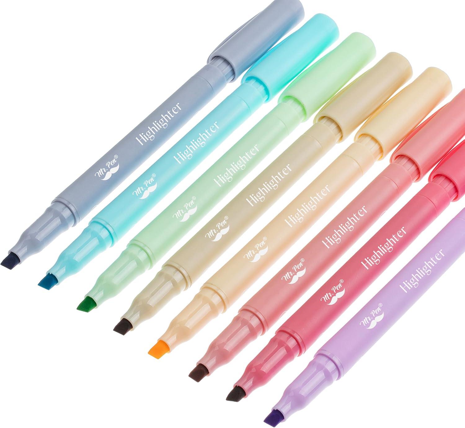 Mr. Pen- Dual Tip Highlighters, Vintage Colors, 8 Pack, Fine & Chisel Tip, Highlighter ...