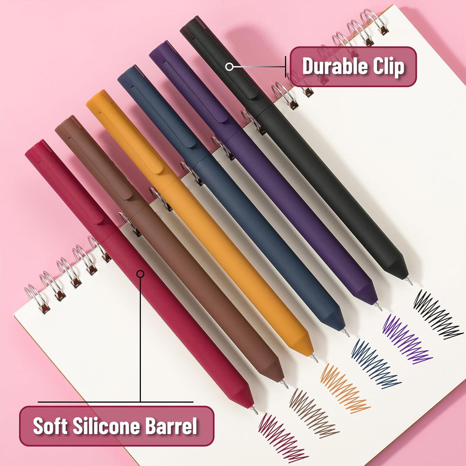 Mr. Pen Retractable Gel Pens, 6 Pack Vintage Colors, Fine Point Pens ...