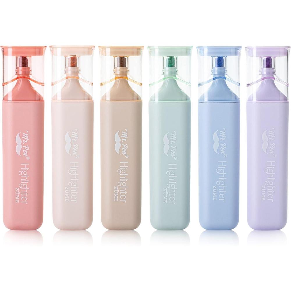 Mr. Pen- Highlighters Pastel Assorted Colors for Books, 6 Pack, Morandi ...