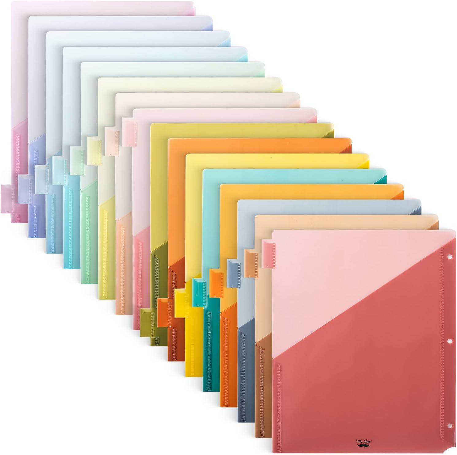 Mr. Pen- Binder Dividers with Pockets and Tabs, 8 Pack, Vintage Colors ...