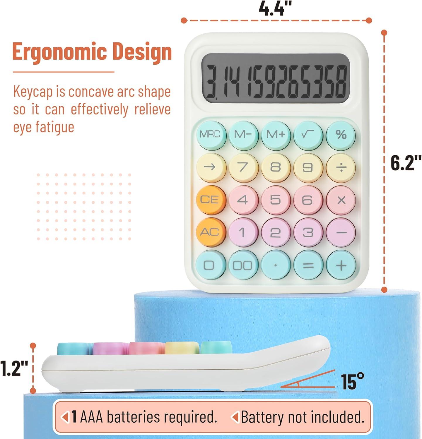 Mr. Pen- Mechanical Switch Calculator, 12Digits, Large LCD Display, Colorful Calculator Big ...
