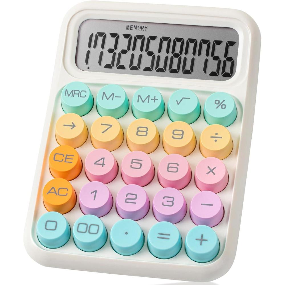 Mr. Pen- Mechanical Switch Calculator, 12Digits, Large LCD Display ...