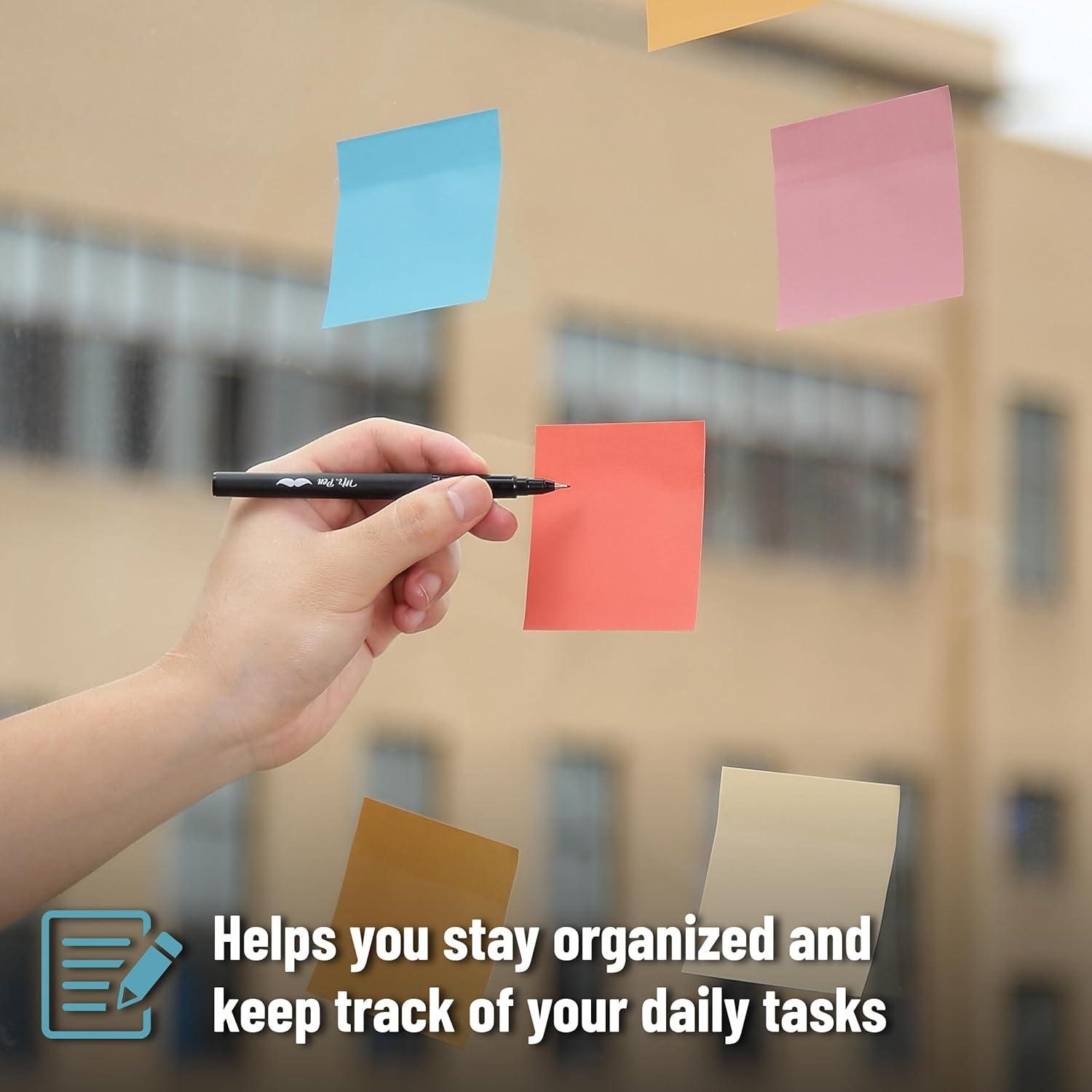 Mr. Pen- Sticky Notes, 3”x3”, 12 Pads, 600 Sheets, Vintage and Retro ...