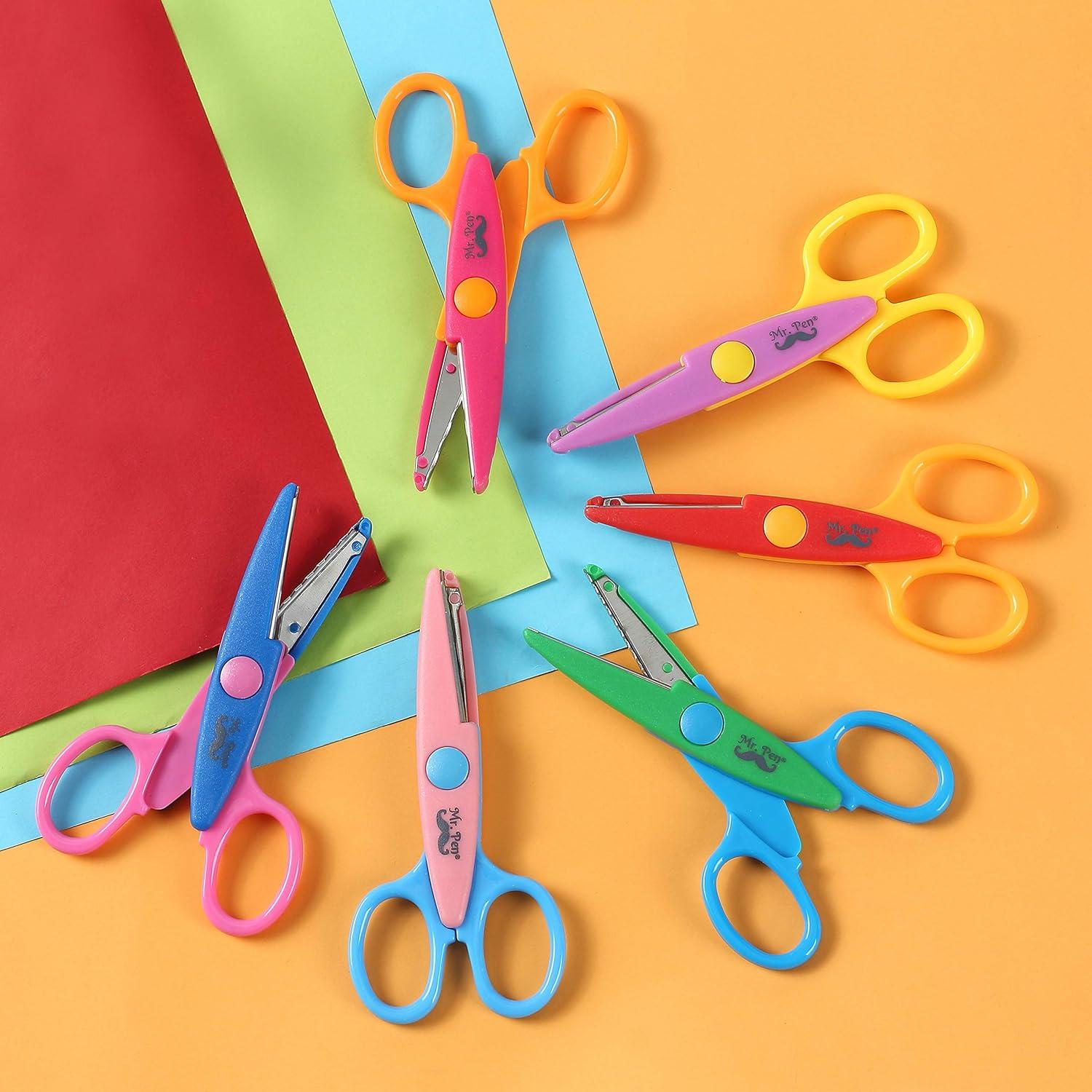 Mr. Pen- Craft Scissors Decorative Edge, 6 Pack, Spring Colors, Zig Zag ...