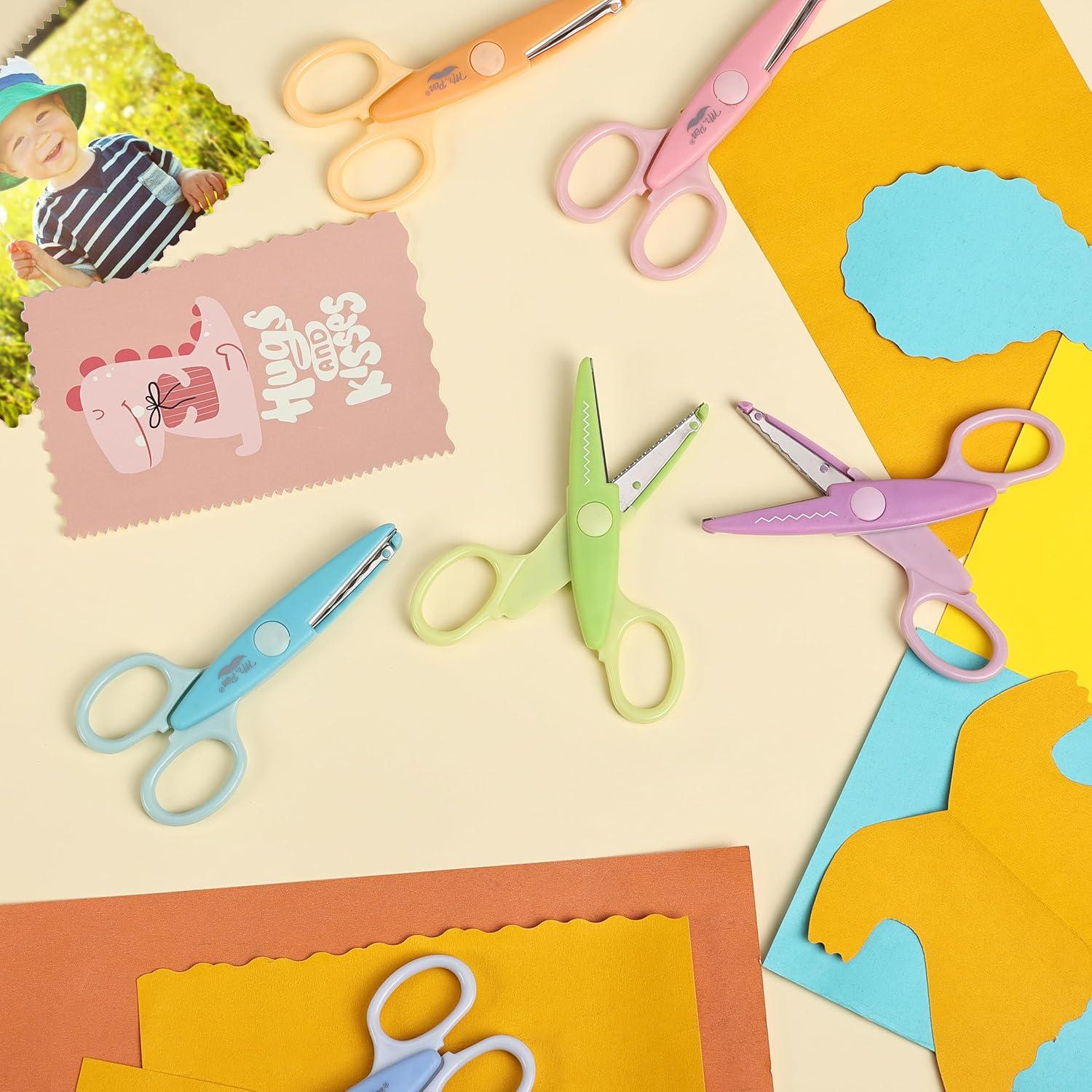 Mr. Pen- Craft Scissors Decorative Edge, 6 Pack, Spring Colors, Zig Zag ...