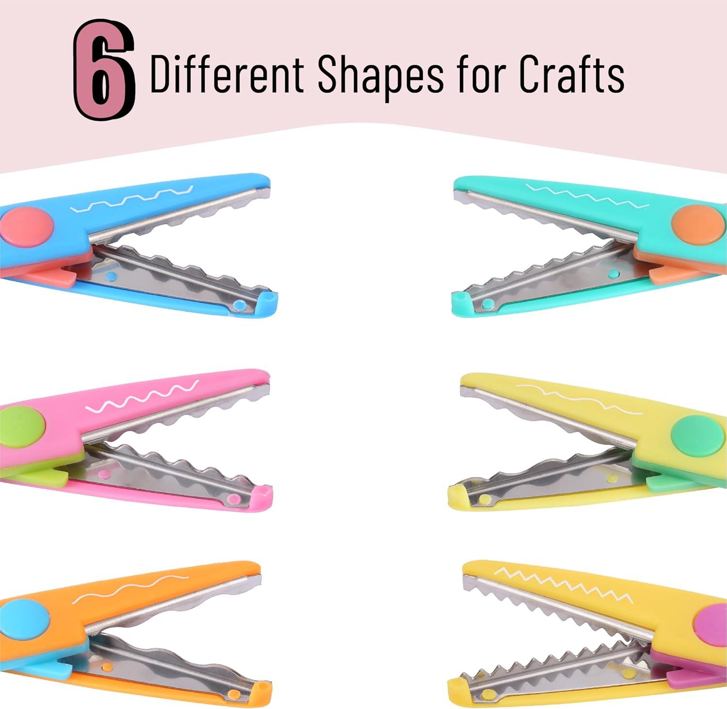 Mr. Pen- Craft Scissors Decorative Edge, 6 Pack, Spring Colors, Zig Zag ...