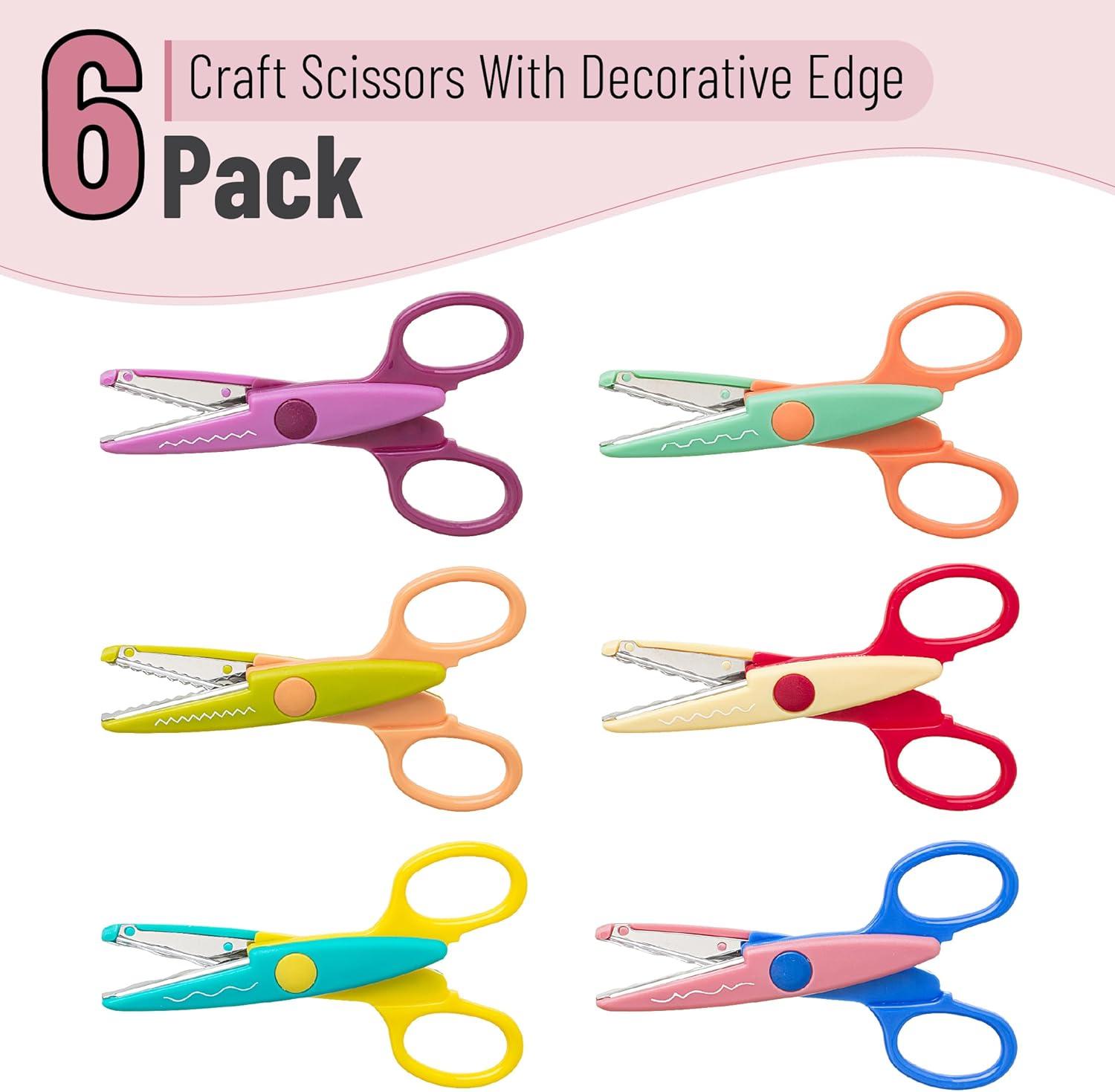 Mr. Pen- Craft Scissors Decorative Edge, 6 Pack, Spring Colors, Zig Zag ...