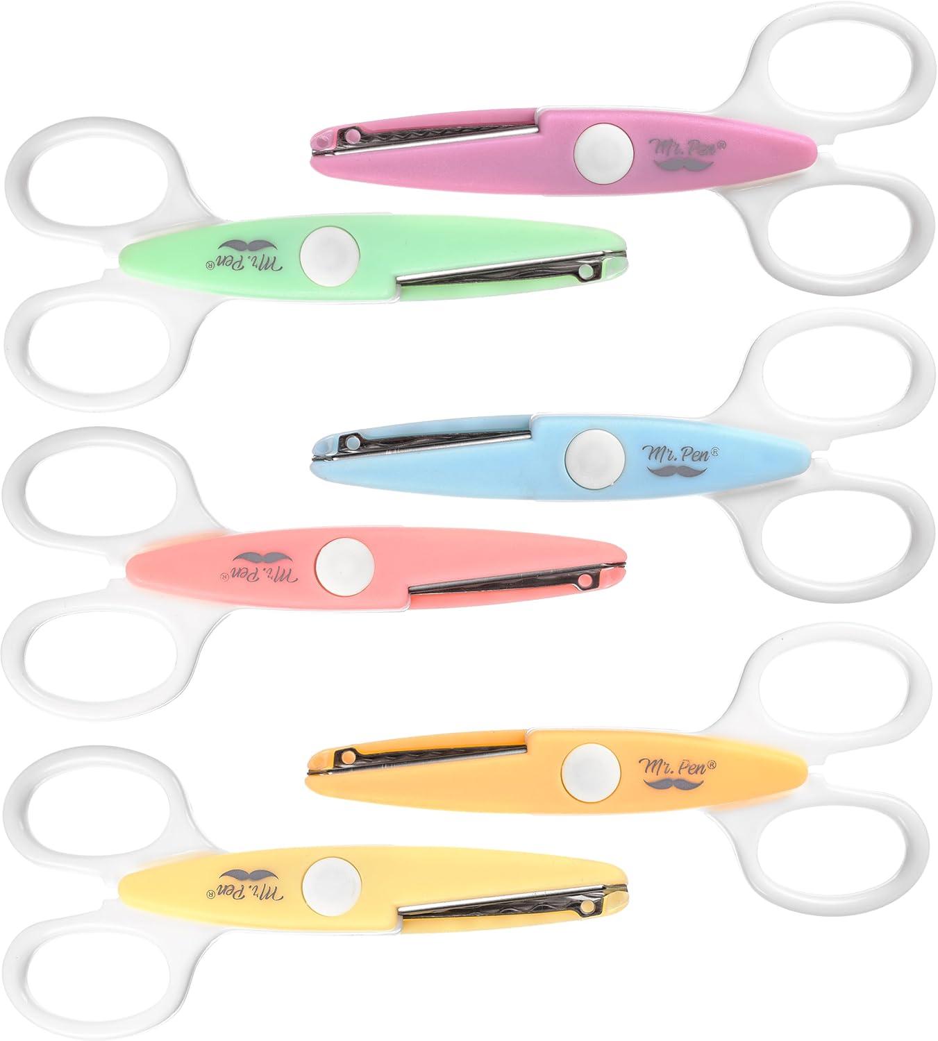 Mr. Pen- Craft Scissors Decorative Edge, 6 Pack, Spring Colors, Zig Zag ...