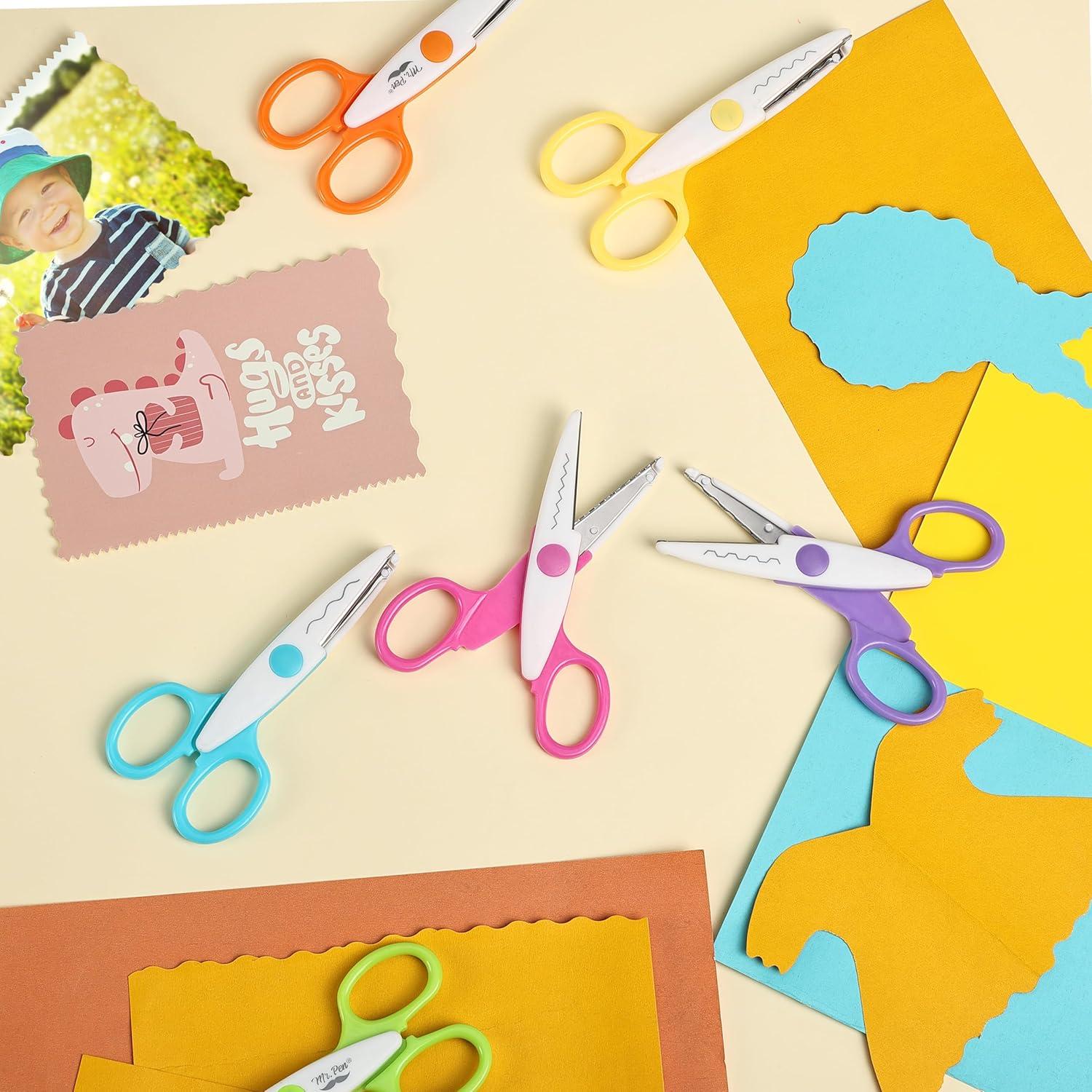 Mr. Pen- Craft Scissors Decorative Edge, 6 Pack, Spring Colors, Zig Zag ...