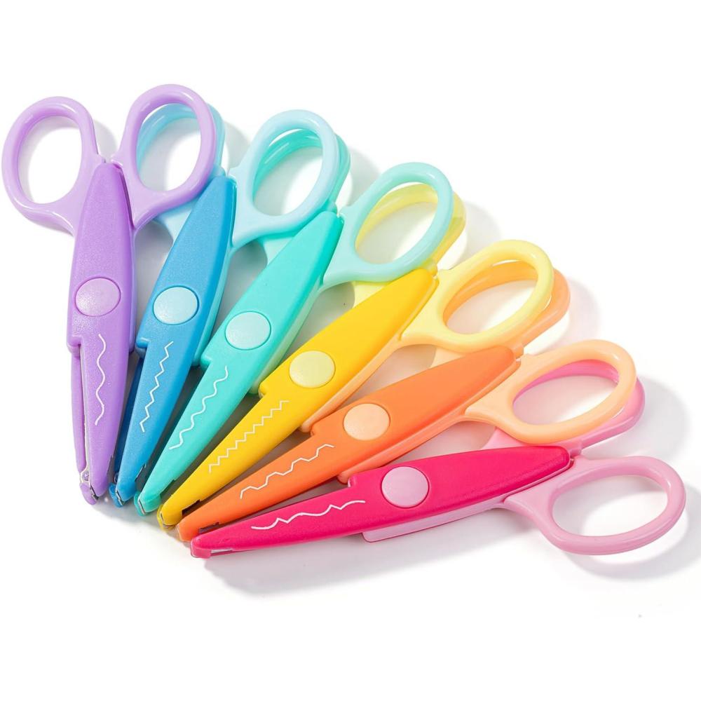 Mr. Pen- Craft Scissors Decorative Edge, 6 Pack, Spring Colors, Zig Zag ...