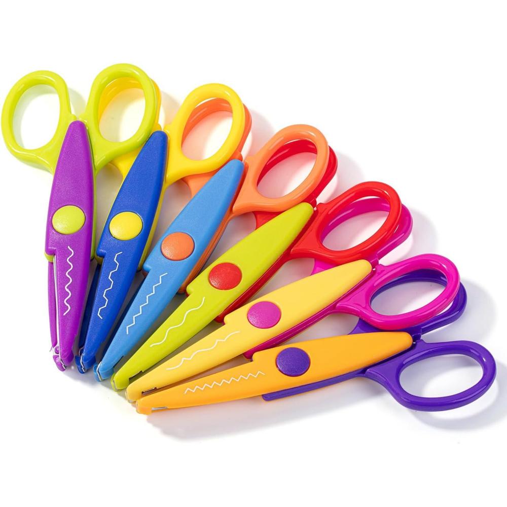 Mr. Pen- Craft Scissors Decorative Edge, 6 Pack, Spring Colors, Zig Zag ...