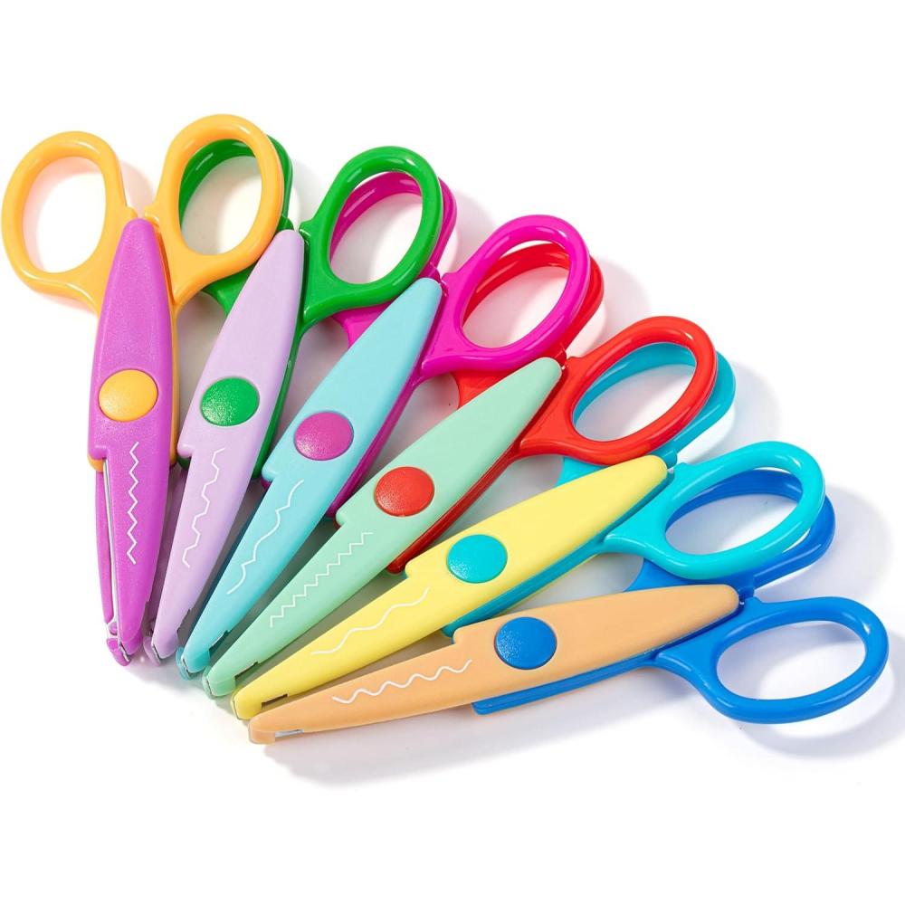 Mr. Pen- Craft Scissors Decorative Edge, 6 Pack, Spring Colors, Zig Zag ...