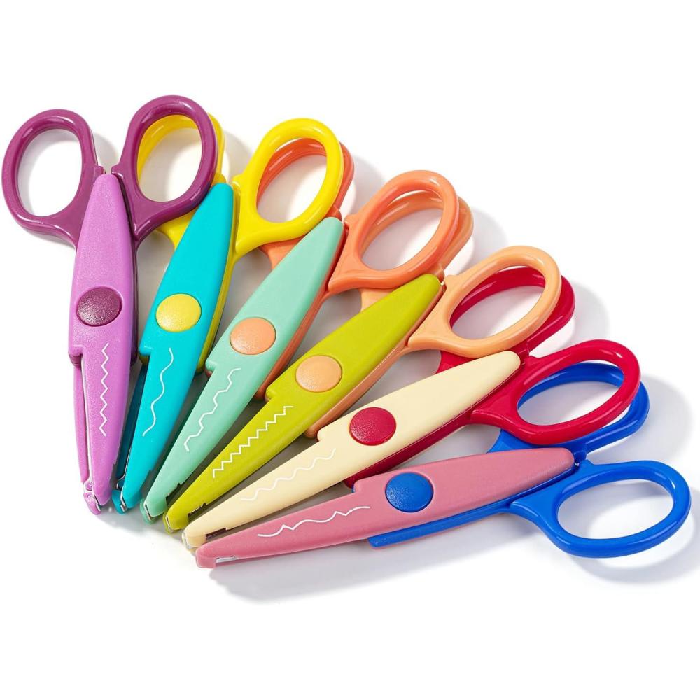 Mr. Pen- Craft Scissors Decorative Edge, 6 Pack, Spring Colors, Zig Zag ...