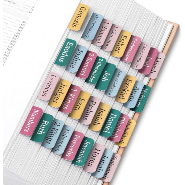 Mr. Pen- Bible Tabs, 75 pcs, Earth Tone, Gold Lettering, Laminated ...