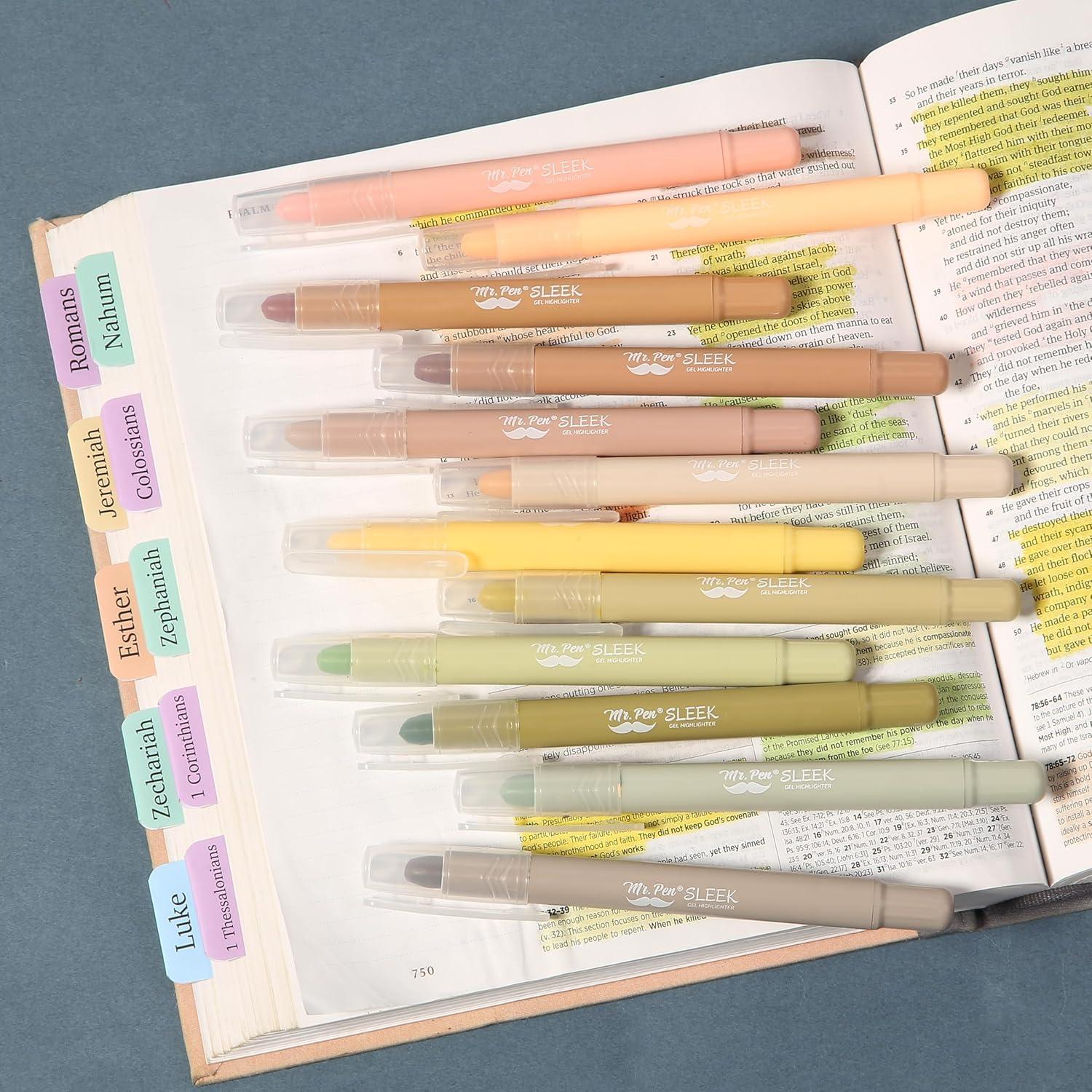 Mr. Pen- Gel Highlighter, 12 Pack, Morandi Colors, Bible Highlighters ...